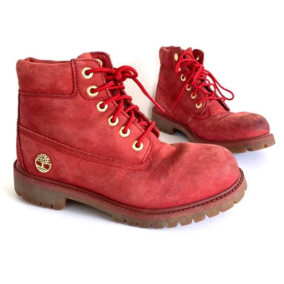Timberland | Shoes | Timberland Ruby Red Lace Up Waterproof Boots ...